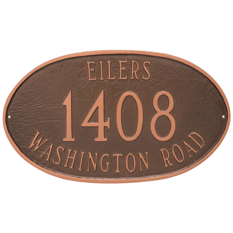 Montague Metal Products Montgomery 3-Line Wall Address Plaque & Reviews ...