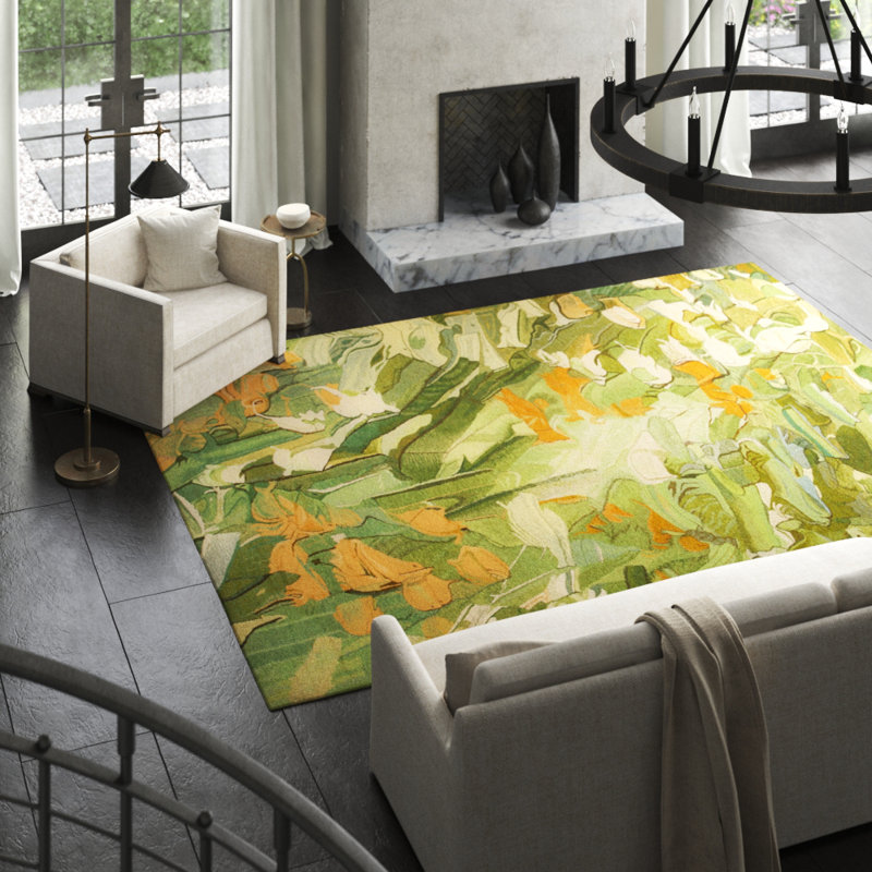 Matt Camron Rugs and Tapestries Flatweave Abstract Area Rug in Green ...