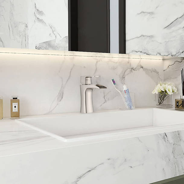 DORNBERG 30" Wide White Egineered Stone Backsplash For Vanity Sink Top ...