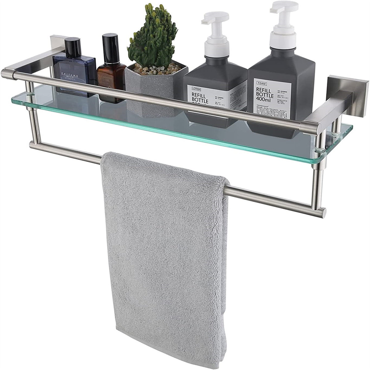 Rebrilliant Bathroom Shelves With Towel Holder Rustproof 20'' Bathroom ...