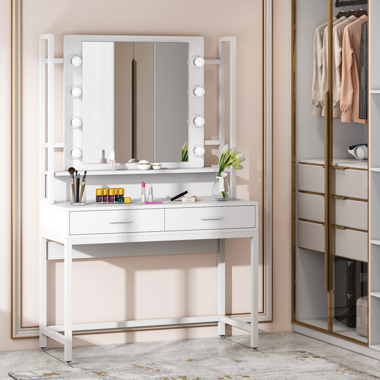 TribeSigns Vanity with Lighted Mirror | Wayfair