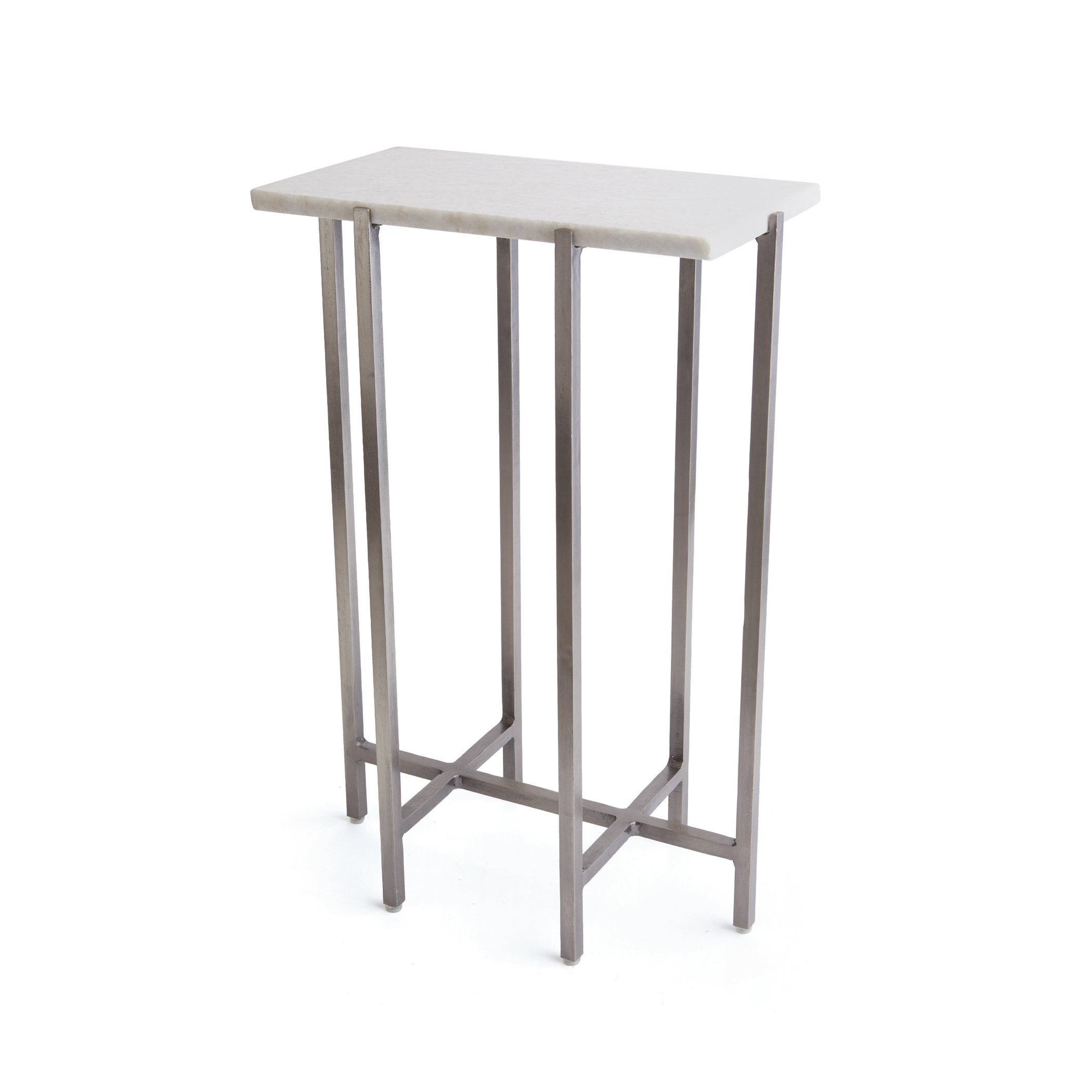 Orren Ellis Anya 21'' Tall Genuine Marble Trestle End Table & Reviews ...