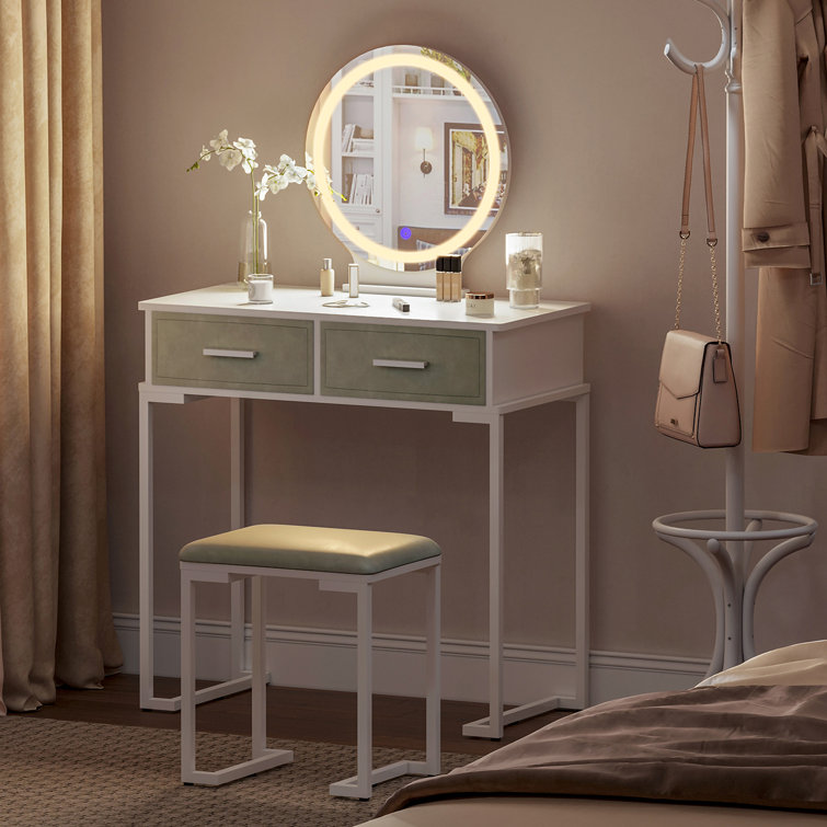 Brayden Studio Irmlind Dressing Table with Mirror | Wayfair.co.uk