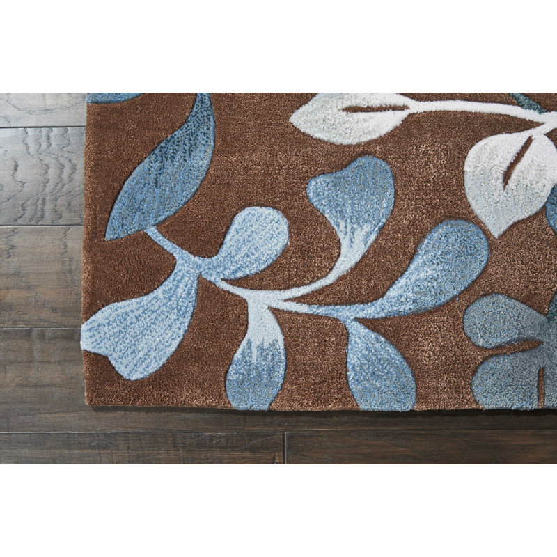 Red Barrel Studio® Brittni Handmade Performance Aqua Blue/Mocca/Off ...