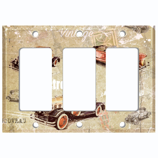 WorldAcc Vintage Auto Mobile Classic 3-Gang Rocker Wall Plate | Wayfair