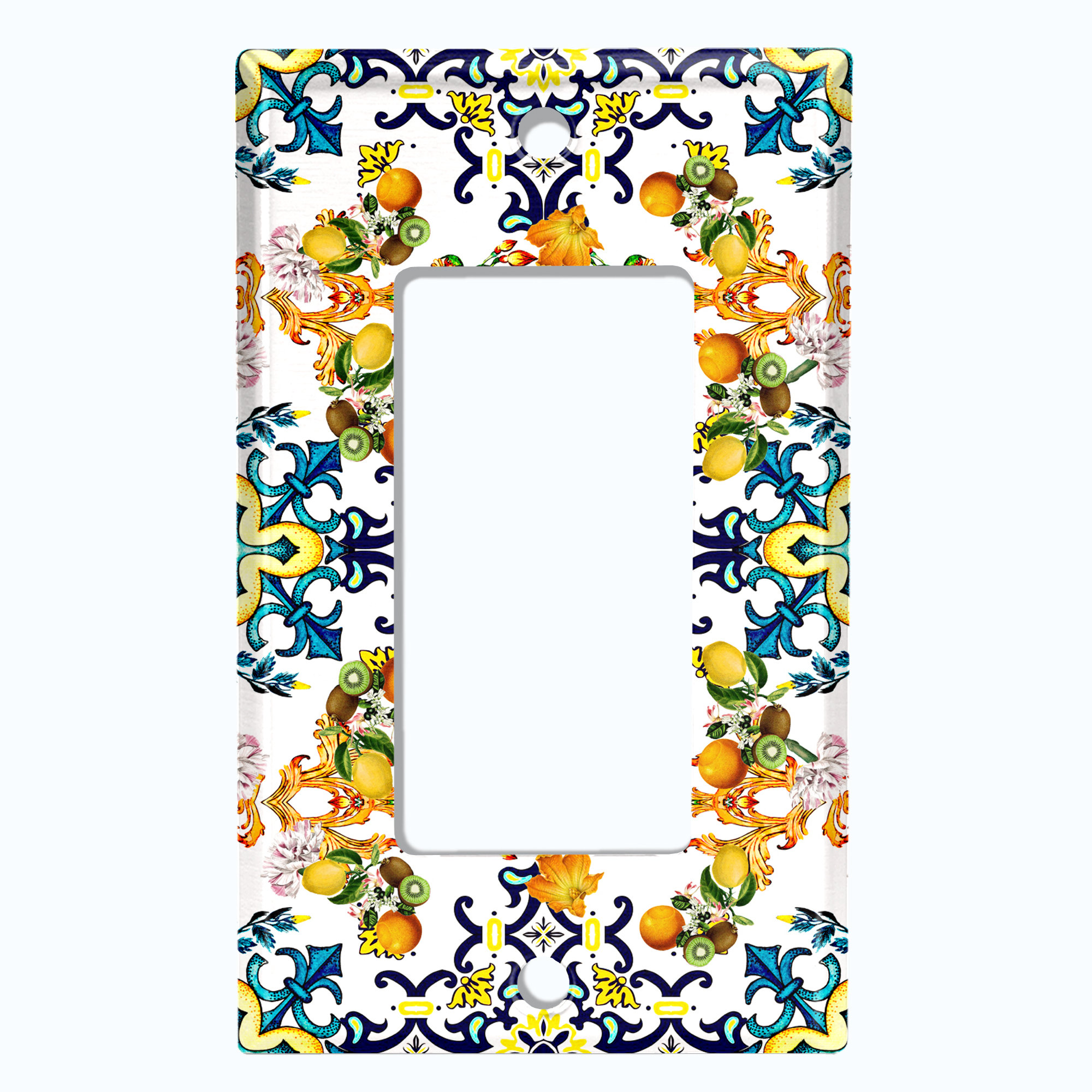 WorldAcc Damask Tile Fruit 1 Decorator / Rocker Wall Plate | Wayfair