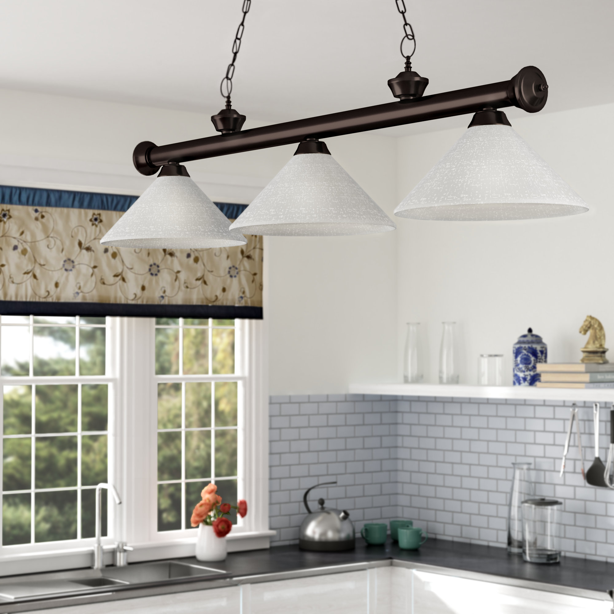 Lark Manor Chevelle 3 - Light Bronze Pool Table Lights Pendant ...