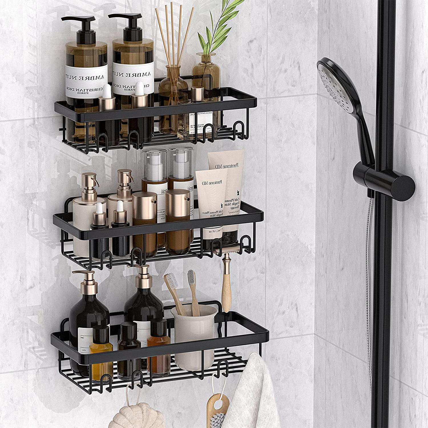 Rebrilliant Lashea Adhesive Stainless Steel Shower Basket | Wayfair