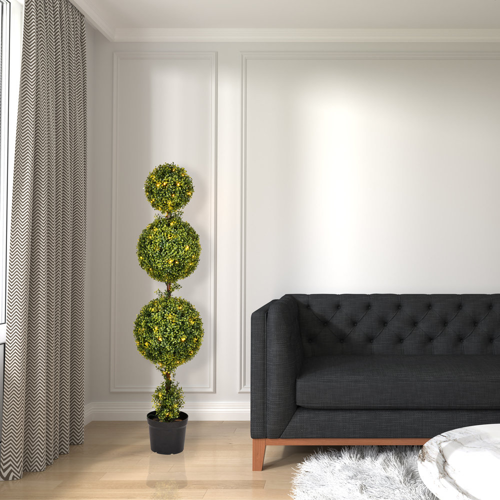 Primrue 60'' Faux Boxwood Topiary in Pot | Wayfair