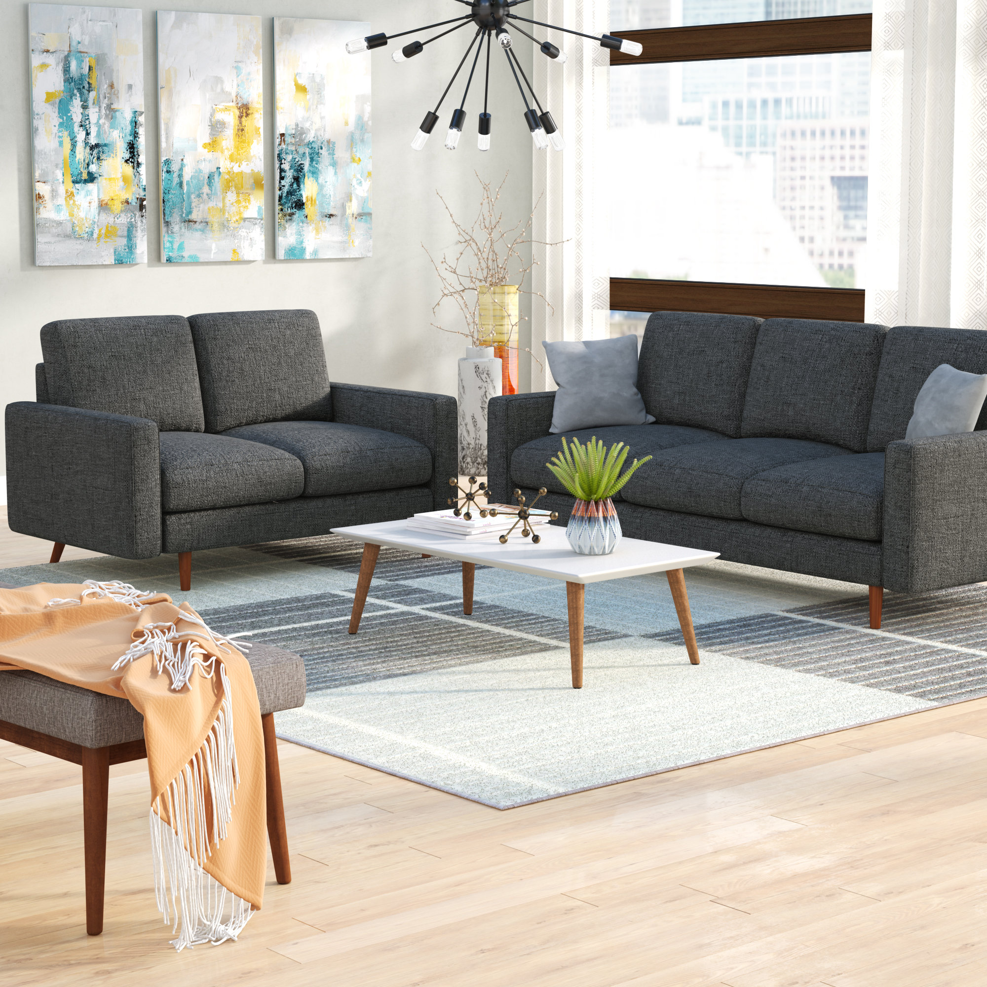 Wrought Studio Macsen 2 - Piece Living Room Set & Reviews | Wayfair