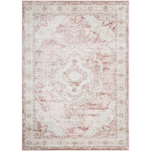 World Menagerie Brick Performance Pink/Cream Rug & Reviews | Wayfair
