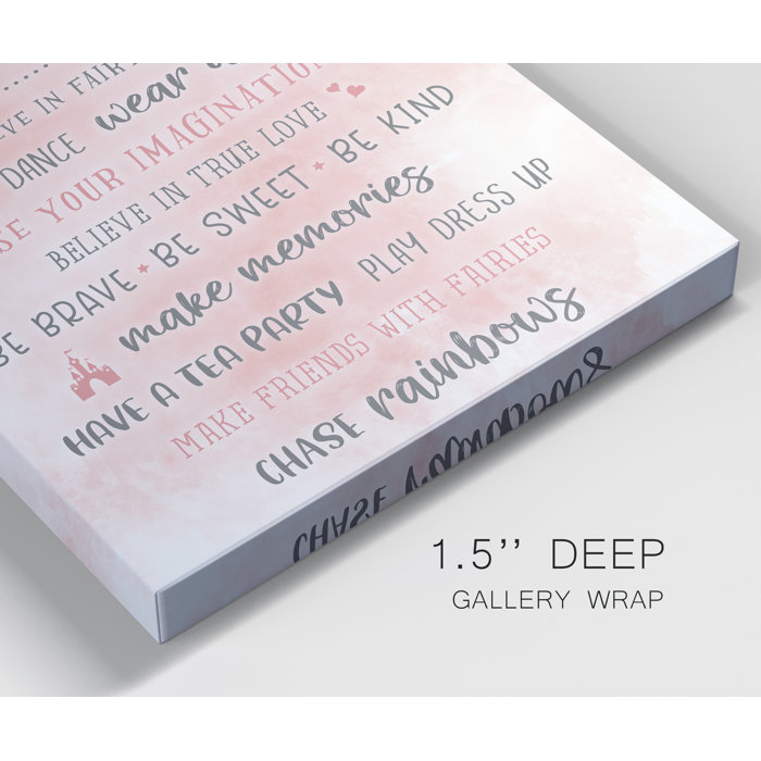 Trinx Be A Princess - Wrapped Canvas Print | Wayfair