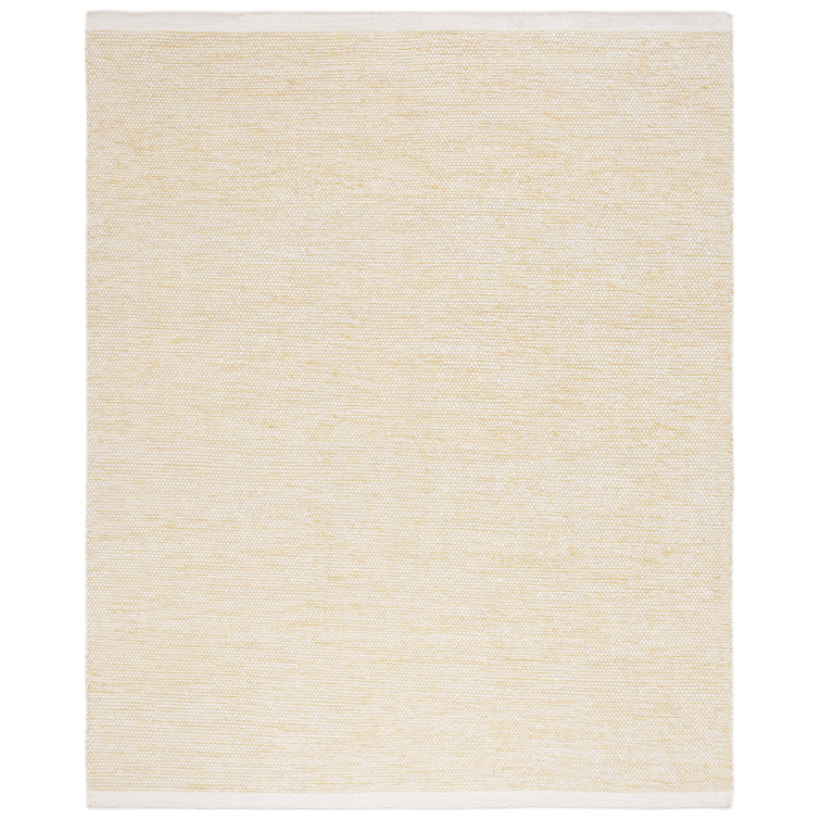 Latitude Run® Handmade Handwoven Yellow/Ivory Rug | Wayfair