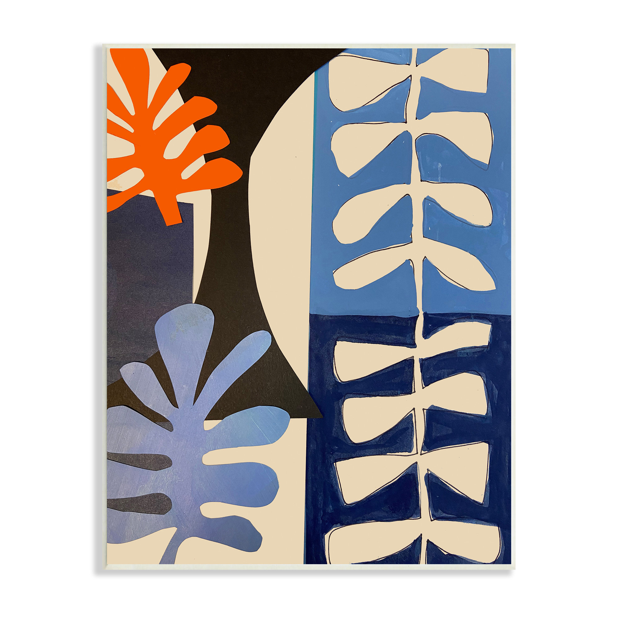 Stupell Industries Funky Plant Leaves Modern Abstract Cutout ...