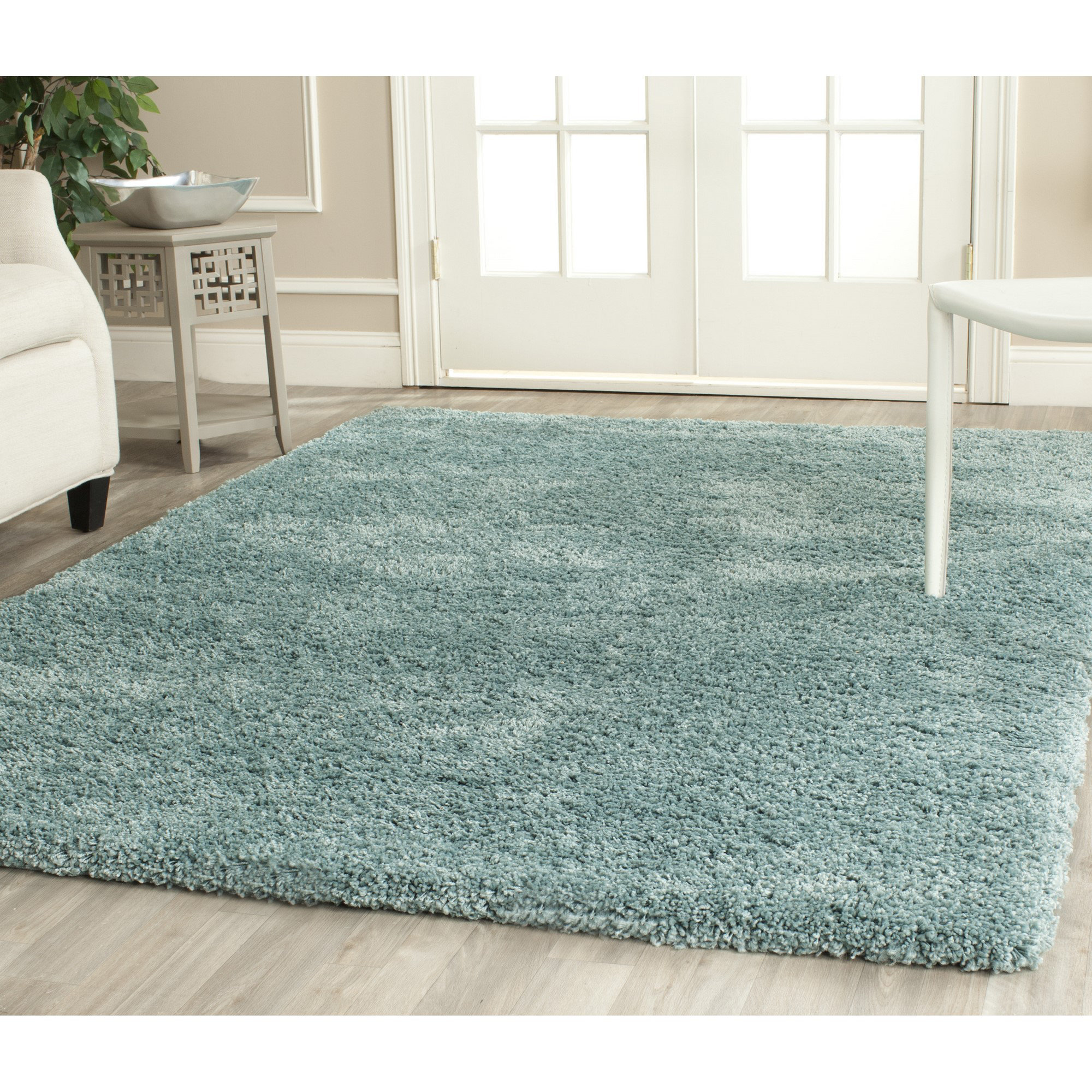 Lark Manor Delane Performance Light Blue Rug & Reviews | Wayfair