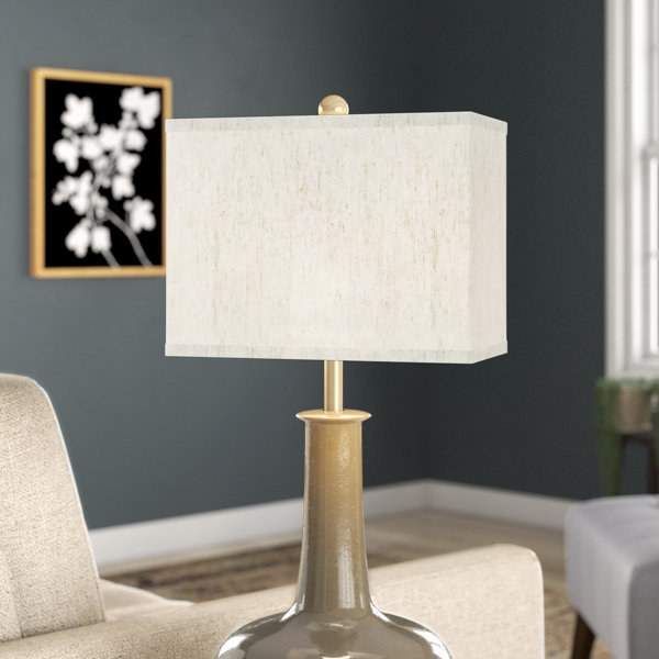 Wrought Studio 9'' H Linen Rectangular Lamp Shade ( Spider ) in Oatmeal ...