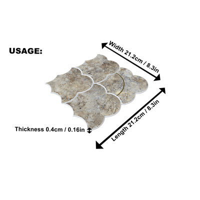 Colamo 8.3" x 8.3" Stone Composite Peel & Stick Mosaic Tile | Wayfair