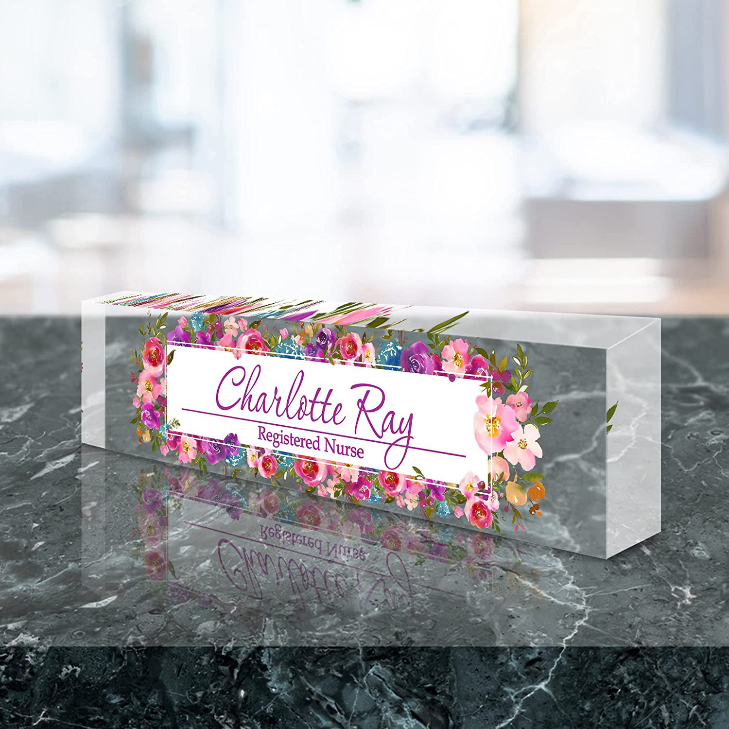 VWAQ Personalized Floral Name Plate | Wayfair