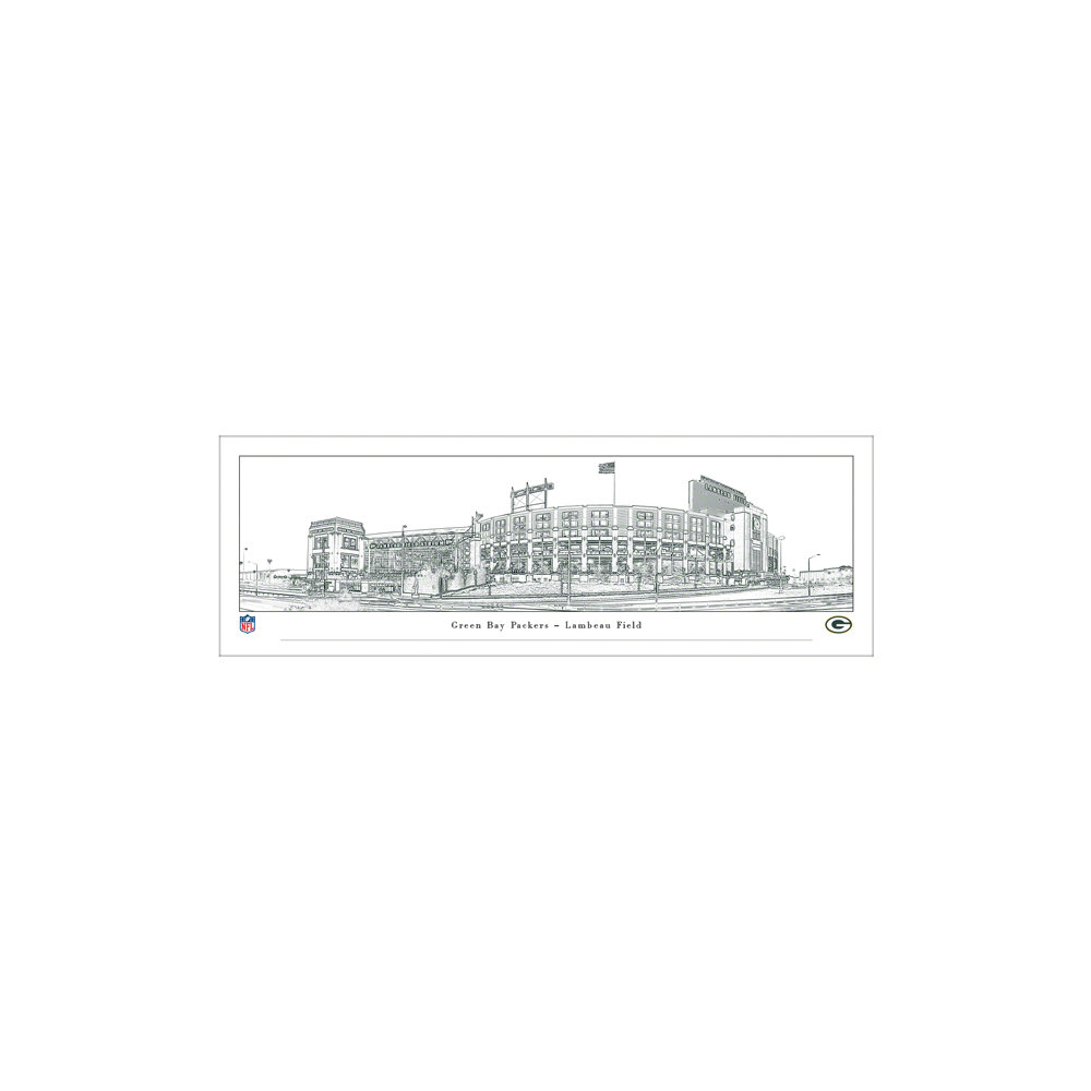 BlakewayPanoramas Lambeau Field Line Art Panoramic Print | Wayfair