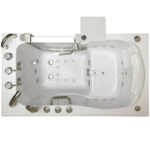 Ella Walk In Bath 52.25'' x 29.75'' Walk-in Whirlpool Acrylic Bathtub ...