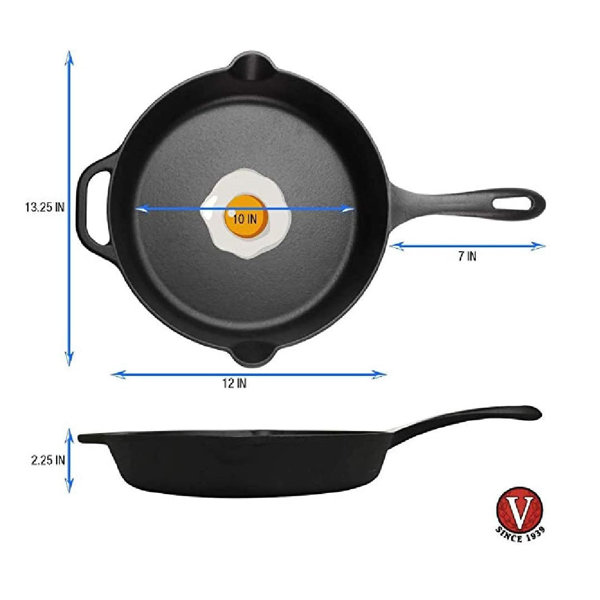 Victoria Cast Iron Non Stick 12'' Skillet & Reviews | Wayfair