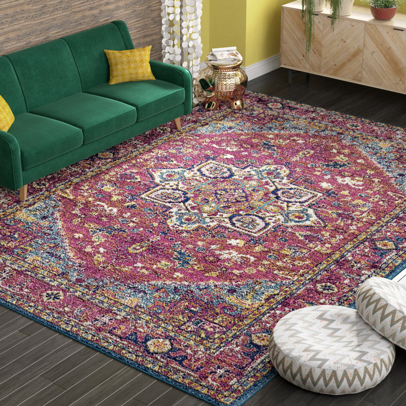 Bungalow Rose Dietz Performance Magenta Rug & Reviews | Wayfair