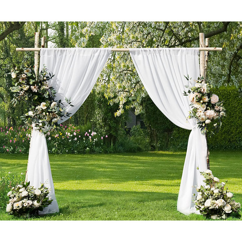 WARM HOME DESIGNS Wendy Wedding Chiffon Backdrop Curtains for ...