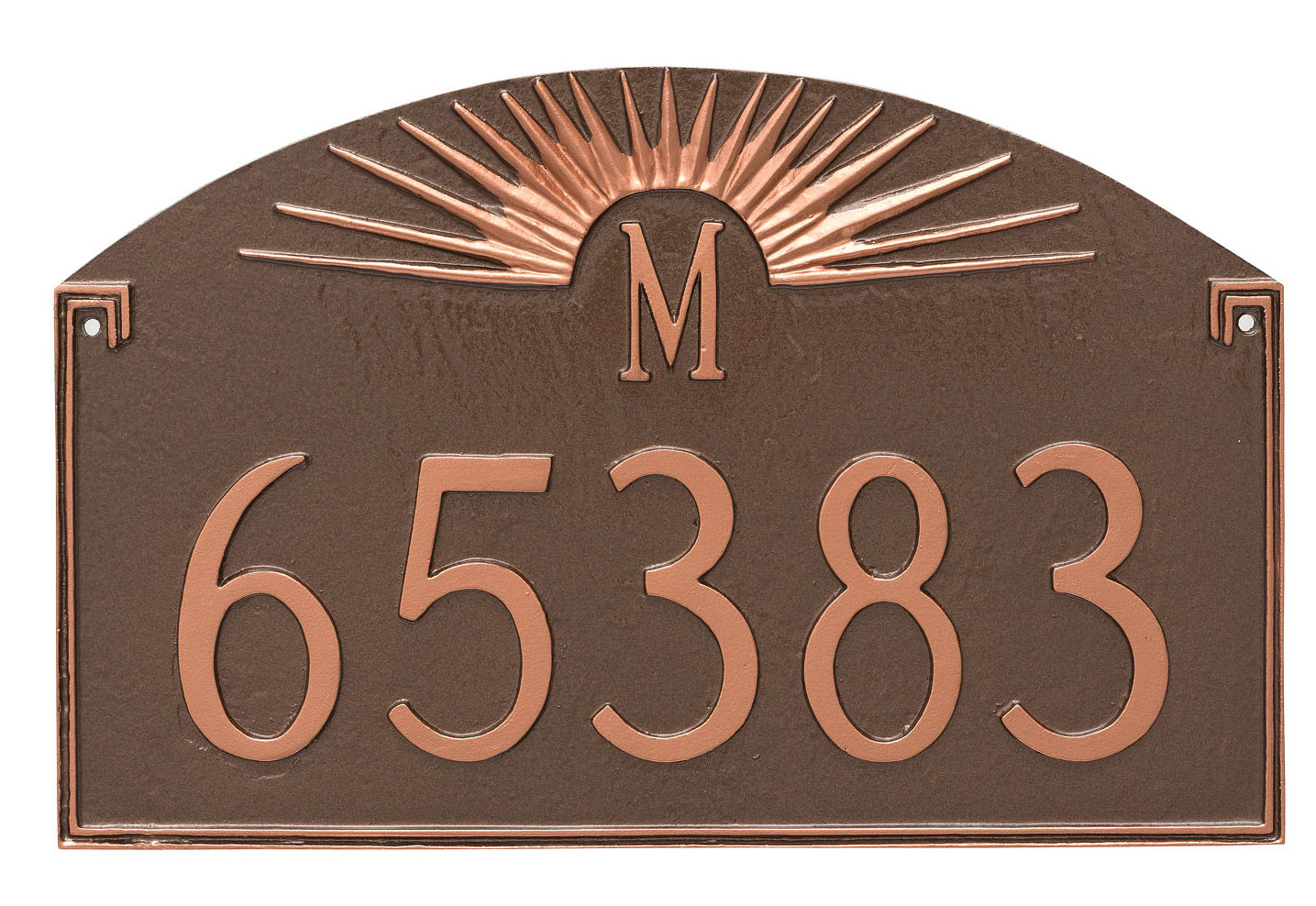 Montague Metal Products Sunburst Monogram Address Plaque | Wayfair