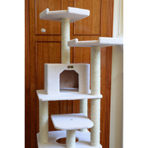 Armarkat 78" Premium Classic Real Wood Jackson Galaxy Approved Cat Tree ...