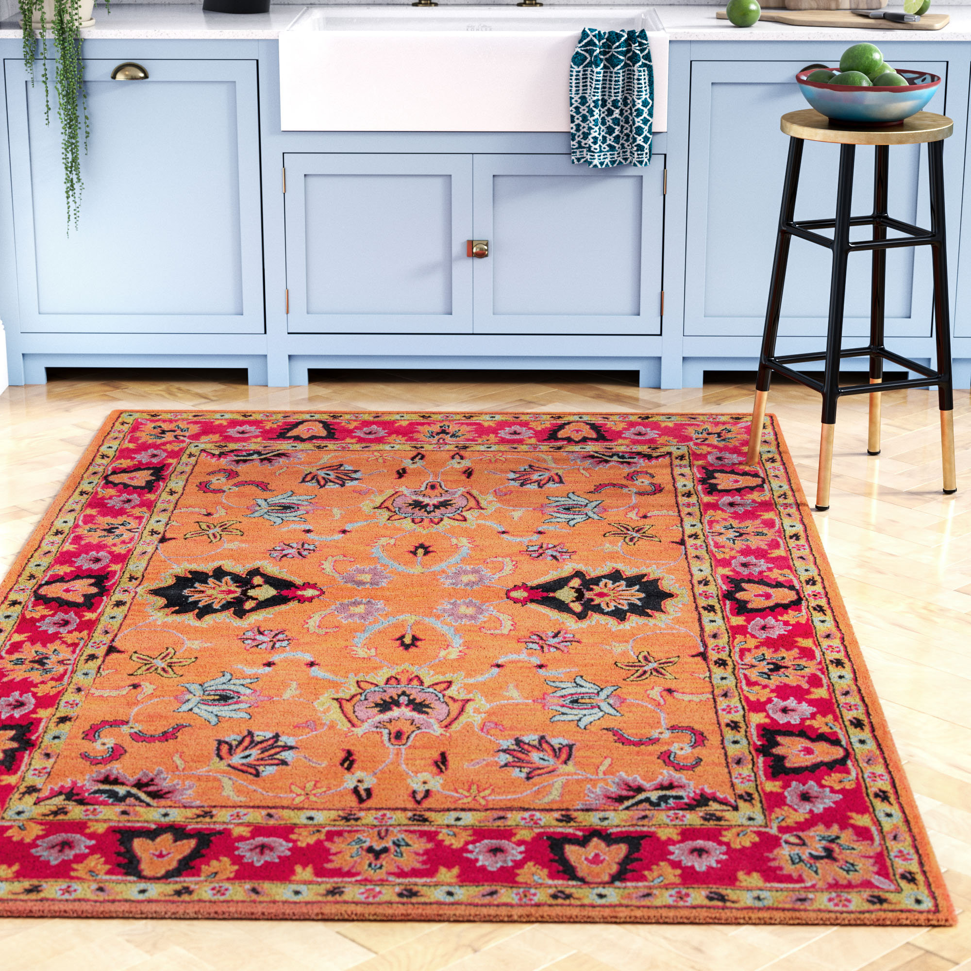 Bungalow Rose Marlise Handmade Tufted Wool Orange Area Rug & Reviews ...