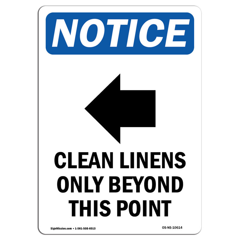 SignMission Osha Notice - Clean Linens Only Sign With Symbol | Wayfair