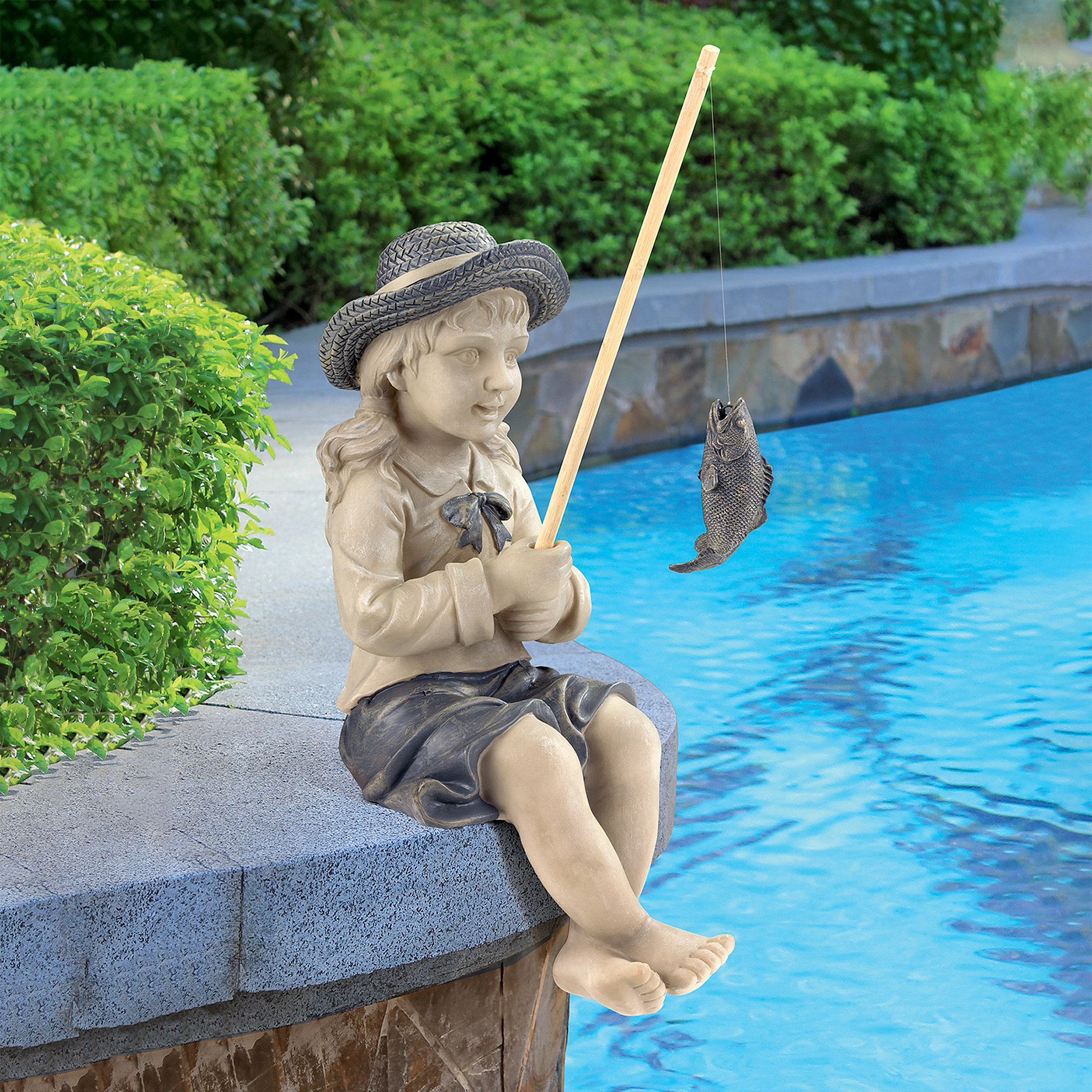 Design Toscano Nellie's Big Catch Fisherwoman Statue & Reviews | Wayfair