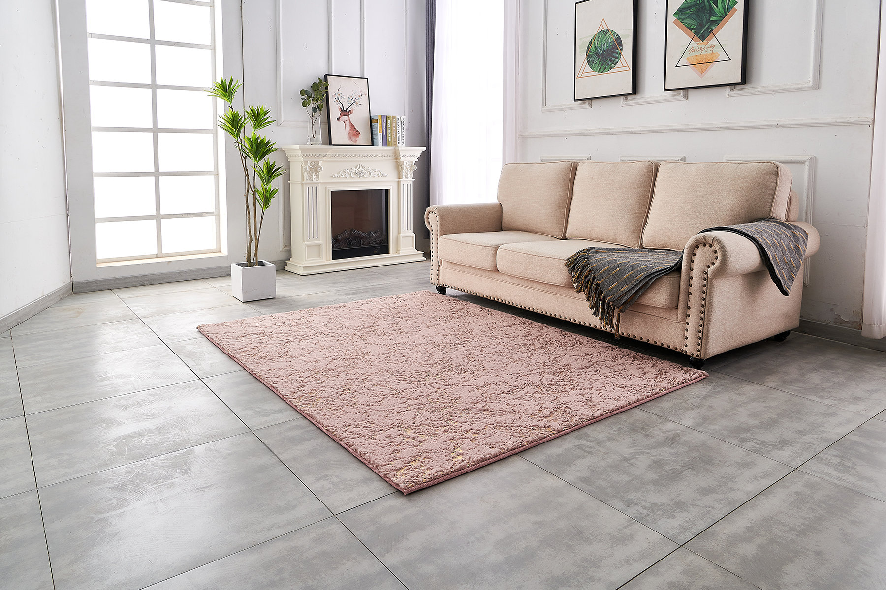 Mercer41 Johnekins Hand Tufted Pink/Beige Rug | Wayfair