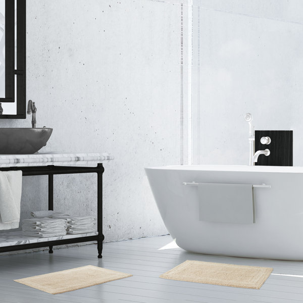 French Connection Hebert Rectangle Cotton Blend 2 piece Bath Rug Set ...