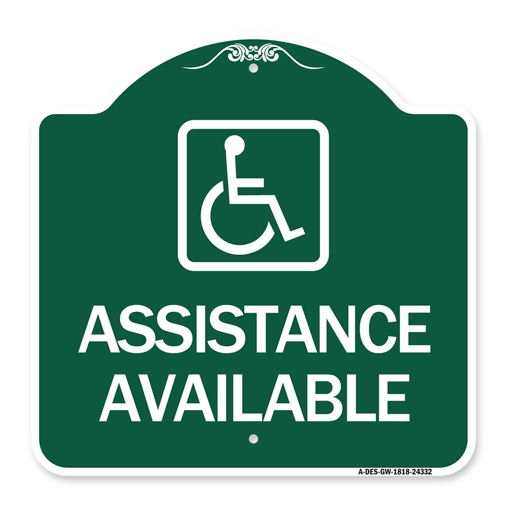 Signmission Designer Series Sign - Assistance Available With Handicap ...