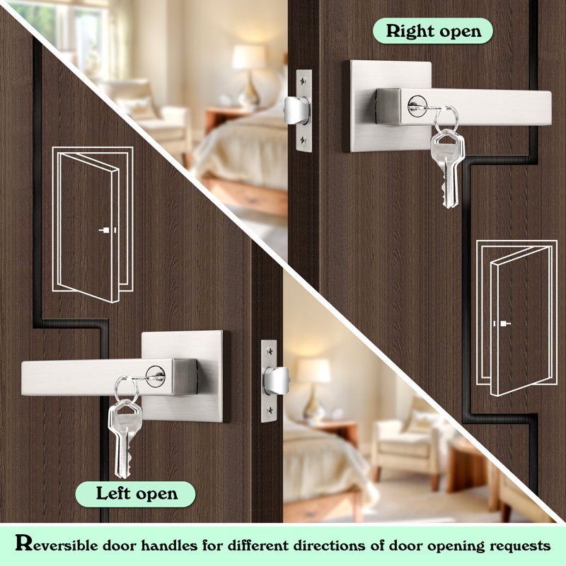 Probrico Keyed Alike Entry Door Locksets, Heavy Duty Door Levers ...