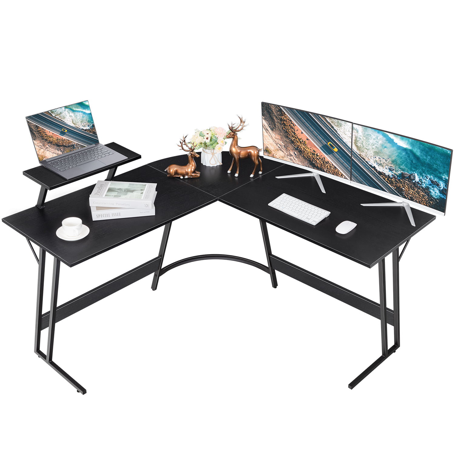 17 Stories L-Shaped Computer Desk Modern Corner Desk Home Office ...