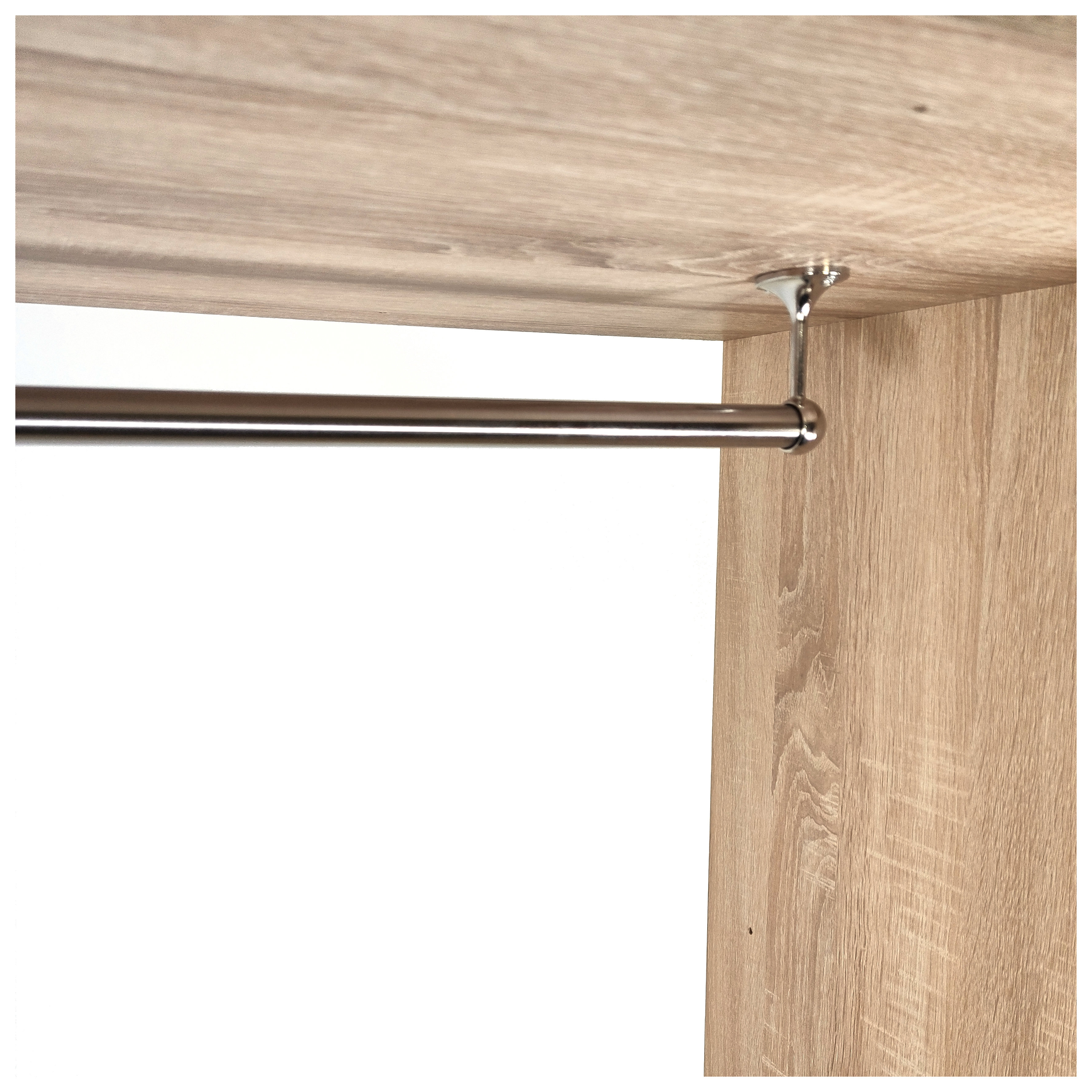 Rebrilliant Suspended Round Wardrobe Rail Hanging Tube Pipe Brushed ...