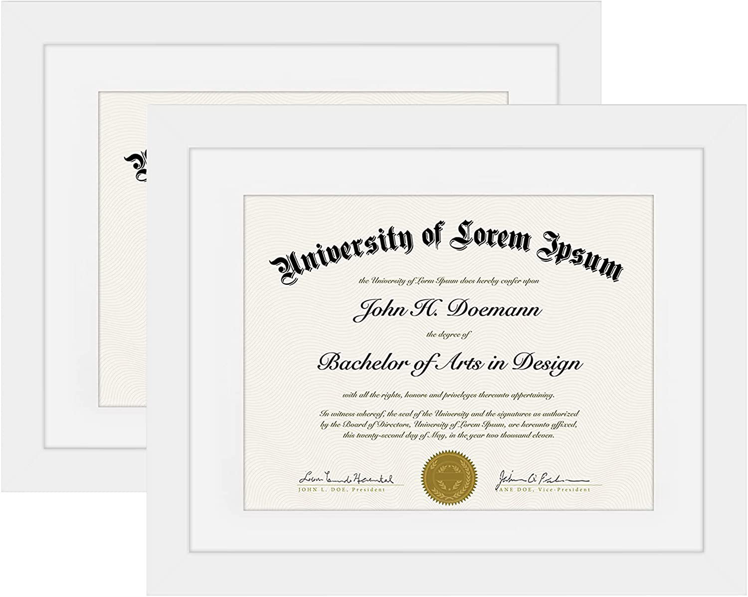 Latitude Run® 11x14 Diploma Frame with Mat for 8.5x11, White | Wayfair