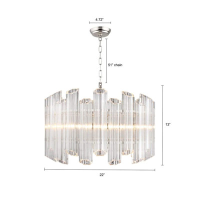 Mercer41 Ryder Chandelier Round Multi-Faceted Glass Dining Room | Wayfair