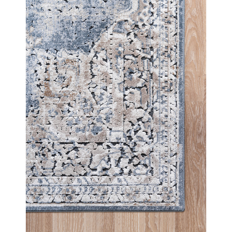 Canora Grey Northrup Performance Beige/Slate Blue Rug & Reviews | Wayfair