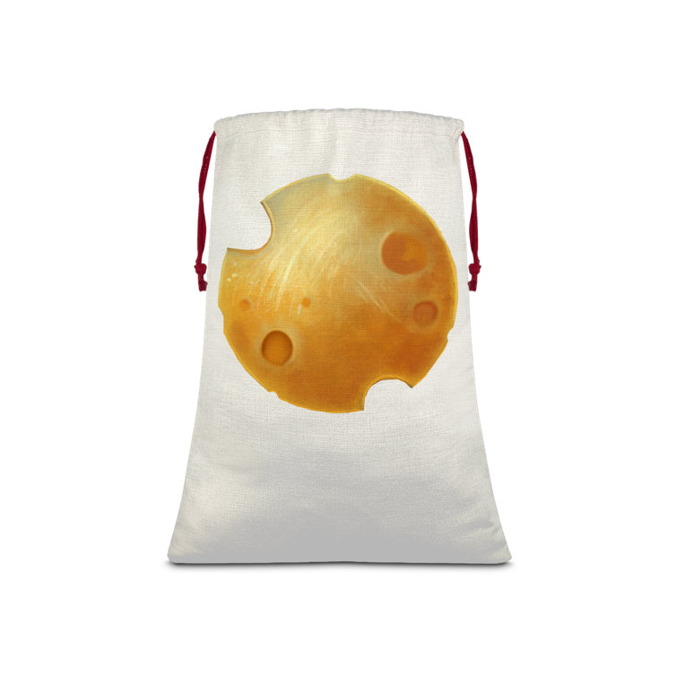 East Urban Home Cheese Sublimation Linen Drawstring Sack | Wayfair
