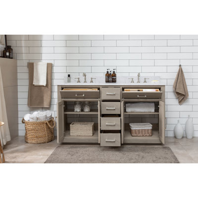 Sand & Stable Ingalls 60'' Free-standing Double Bathroom Vanity with ...