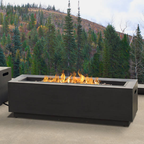 Orren Ellis Belle 15'' H x 56'' W Concrete Propane Outdoor Fire Pit ...