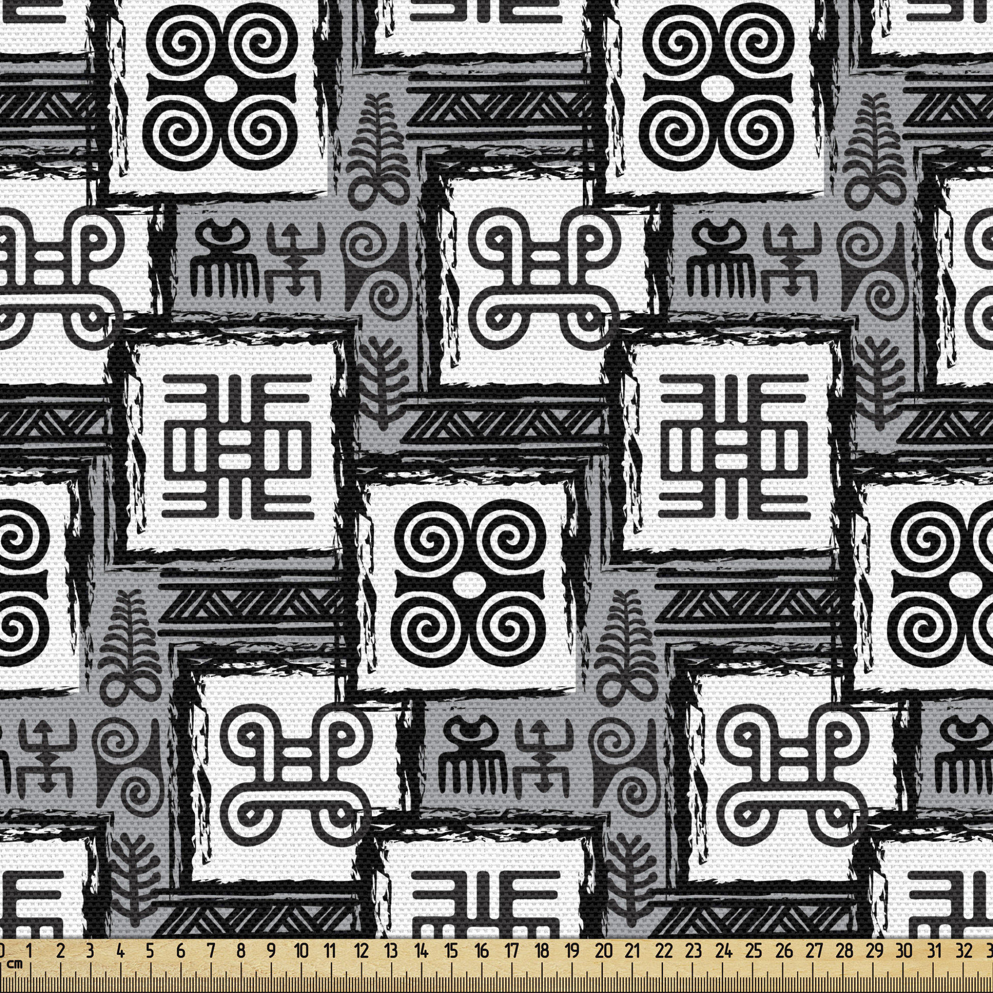 East Urban Home Ambesonne Geometric Fabric By The Yard, Adinkra Ashanti ...