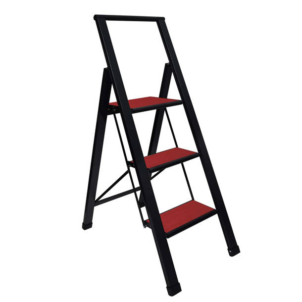Sorfey Premium 4 Step Modern Bamboo Ladder. Lightweight, Ultra Slim ...
