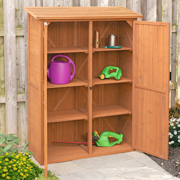 Leisure Season 4 ft. W x 2 ft. D Solid Wood Lean-To Storage Shed ...