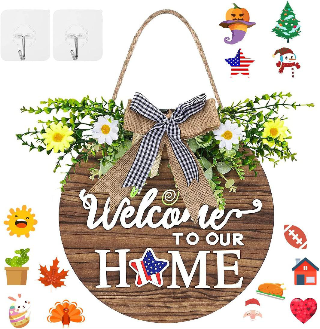 The Holiday Aisle® Alexarae Porch Door Sign 14 Piece Set | Wayfair