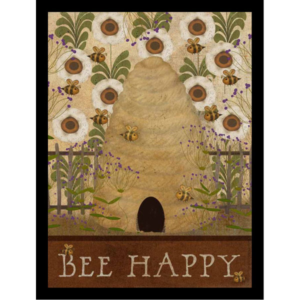 Buy Art For Less Bee Happy Poster by Beth Albert - Picture Frame ...
