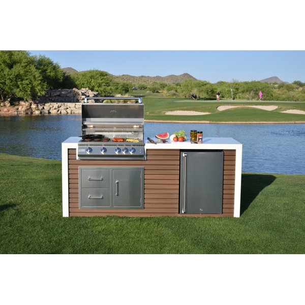 Kokomo Grills Professional 89.5" 4-Burner Propane/Natural Gas Modular ...
